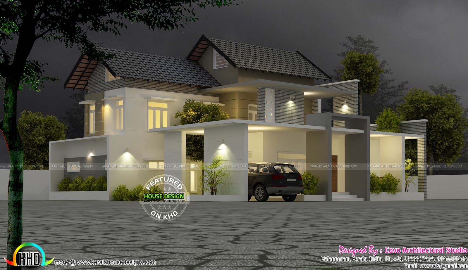 Cute modern 4 BHK house - Kerala home design and floor plans