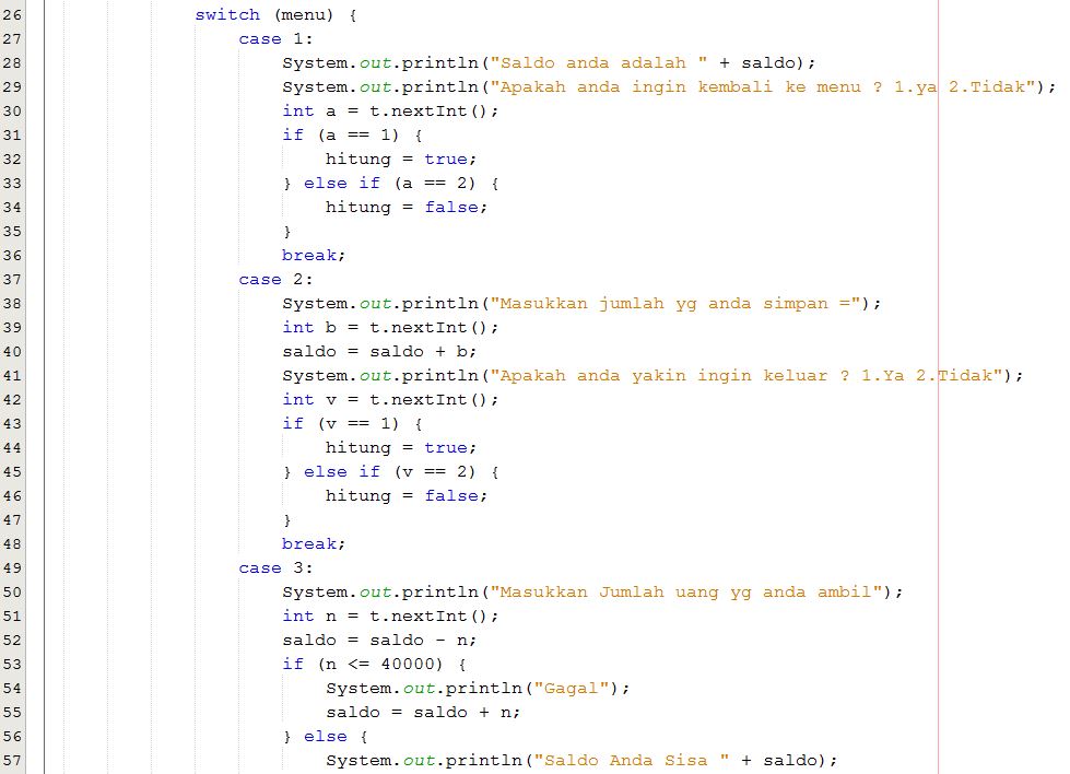 Tugas Algortima dan Pemrograman 3 (atm) ~ Dream Station