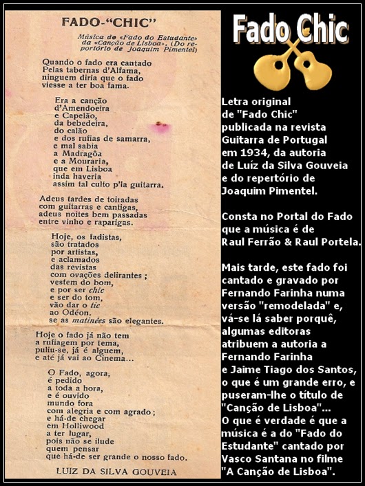 ♥ Molduras de Poemas de Fado ♥: Fado Chic (Joaquim Pimentel)