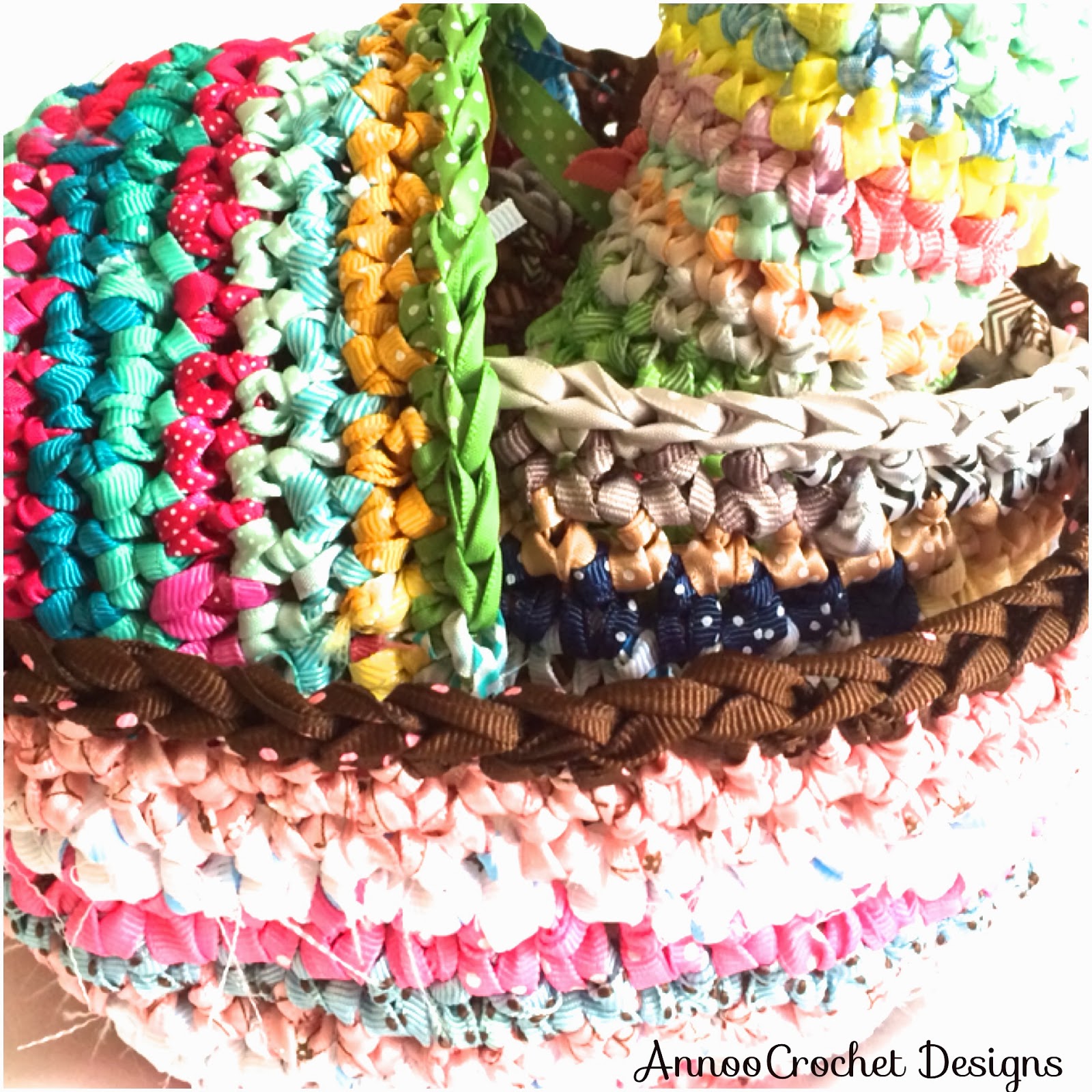 Ribbon's Crochet Basket Free Pattern | Annoo's Crochet World | Bloglovin’