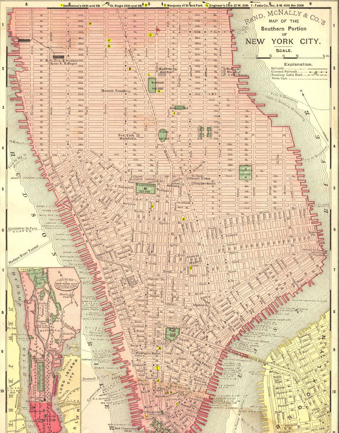A Map to Tesla's Manhattan ~ It's Harder Not To
