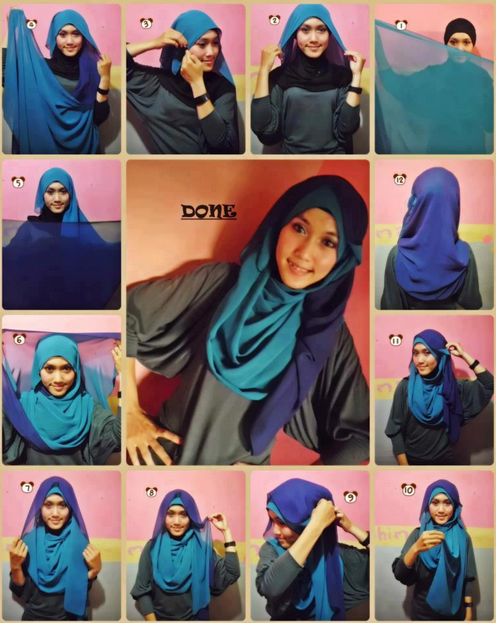 kreasi cantik dengan hijab pashmina modern double warna | Tutorial ... kreasi cantik dengan hijab pashmina modern double warna | Tutorial ...