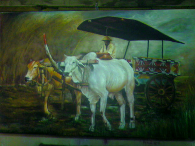 jeffry barang antik: LUKISAN GEROBAK SAPI