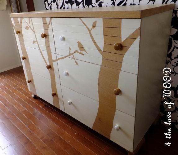 4 the love of wood: HELLO BIRDIE - bird and birch dresser makeover