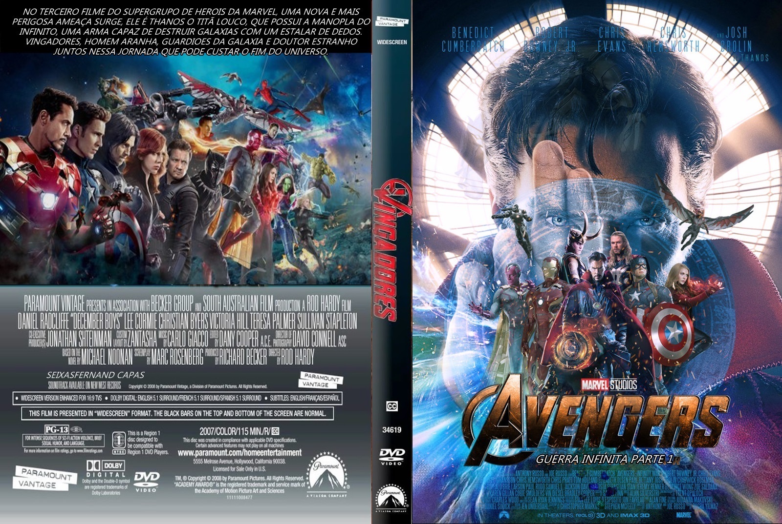 Capas DVD para uso publico.: 4 Capas para Vingadores Guerra Infinita ...