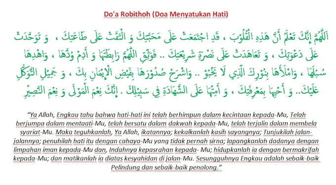 Doa Robitah Jalinkan Ikatan Kasih Sayang