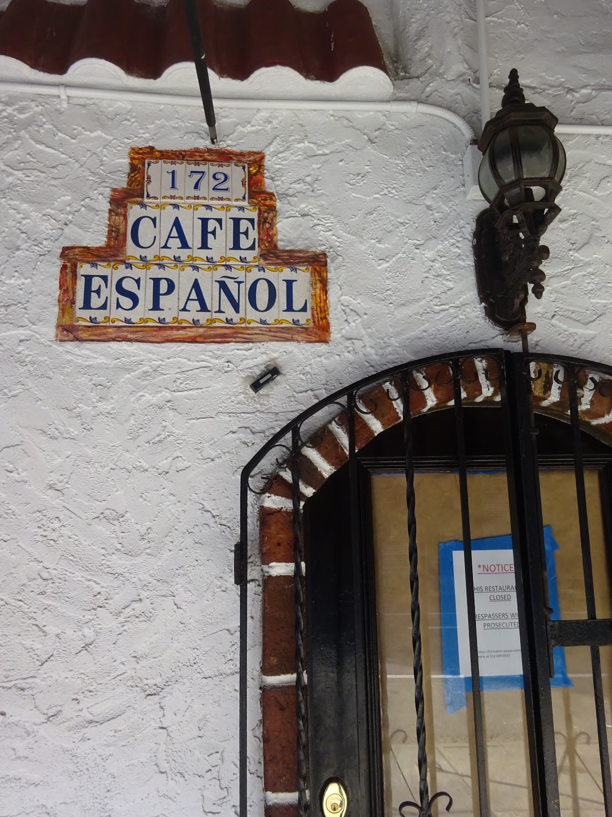 Jeremiah's Vanishing New York: Cafe Espanol