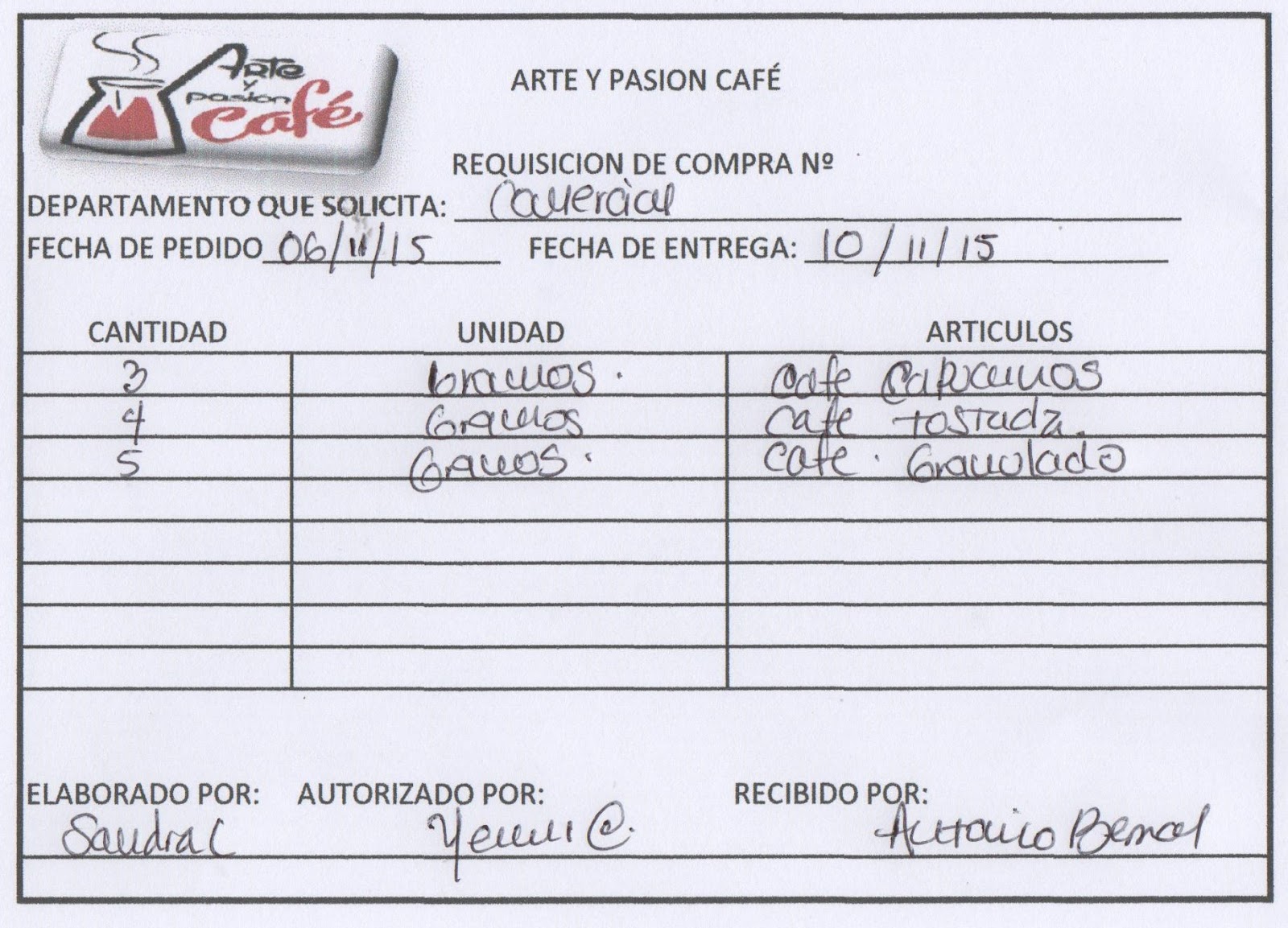 Formato De Una Requisicion