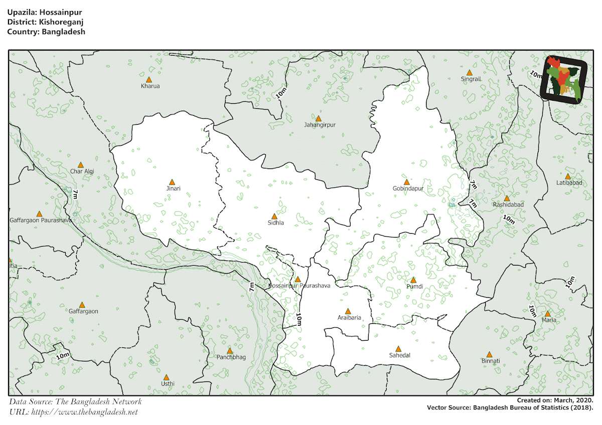 Mouza & Land Use Maps of Hossainpur Upazila, Kishoreganj, Bangladesh ...
