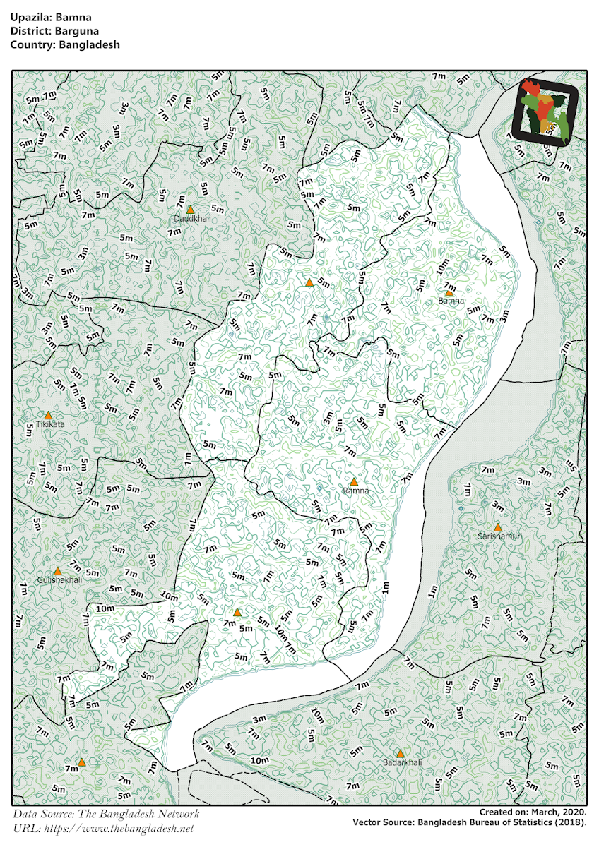 Mouza & Land Use Maps of Bamna Upazila, Barguna, Bangladesh - Tourism ...