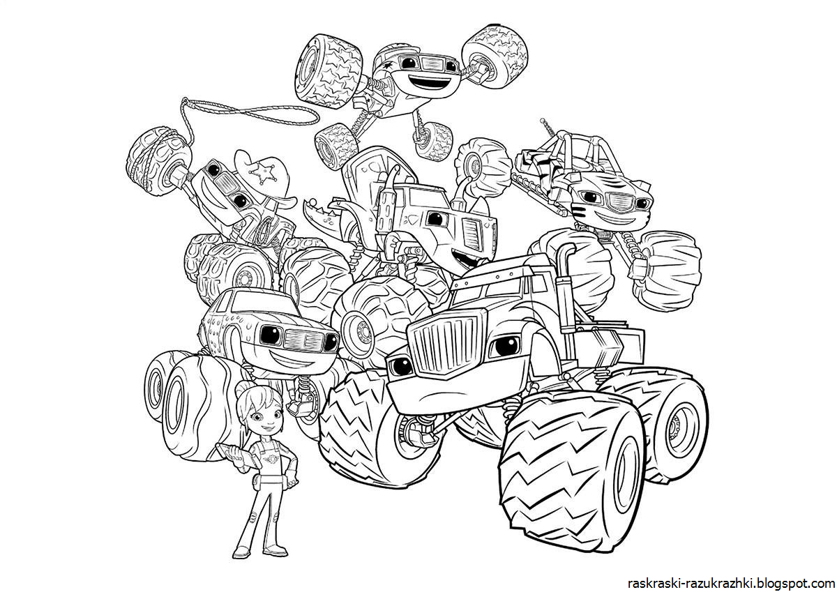 Раскраска Вспыш И Чудо Машинки