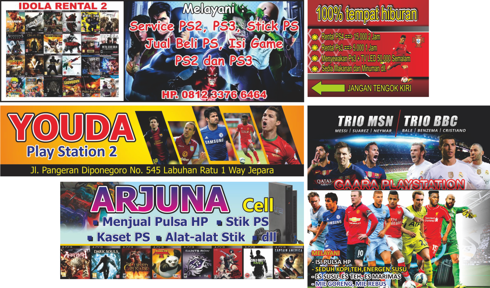 BANNER SPANDUK RENTAL PS (PLAY STATION) COREL DRAW - kurasaurus