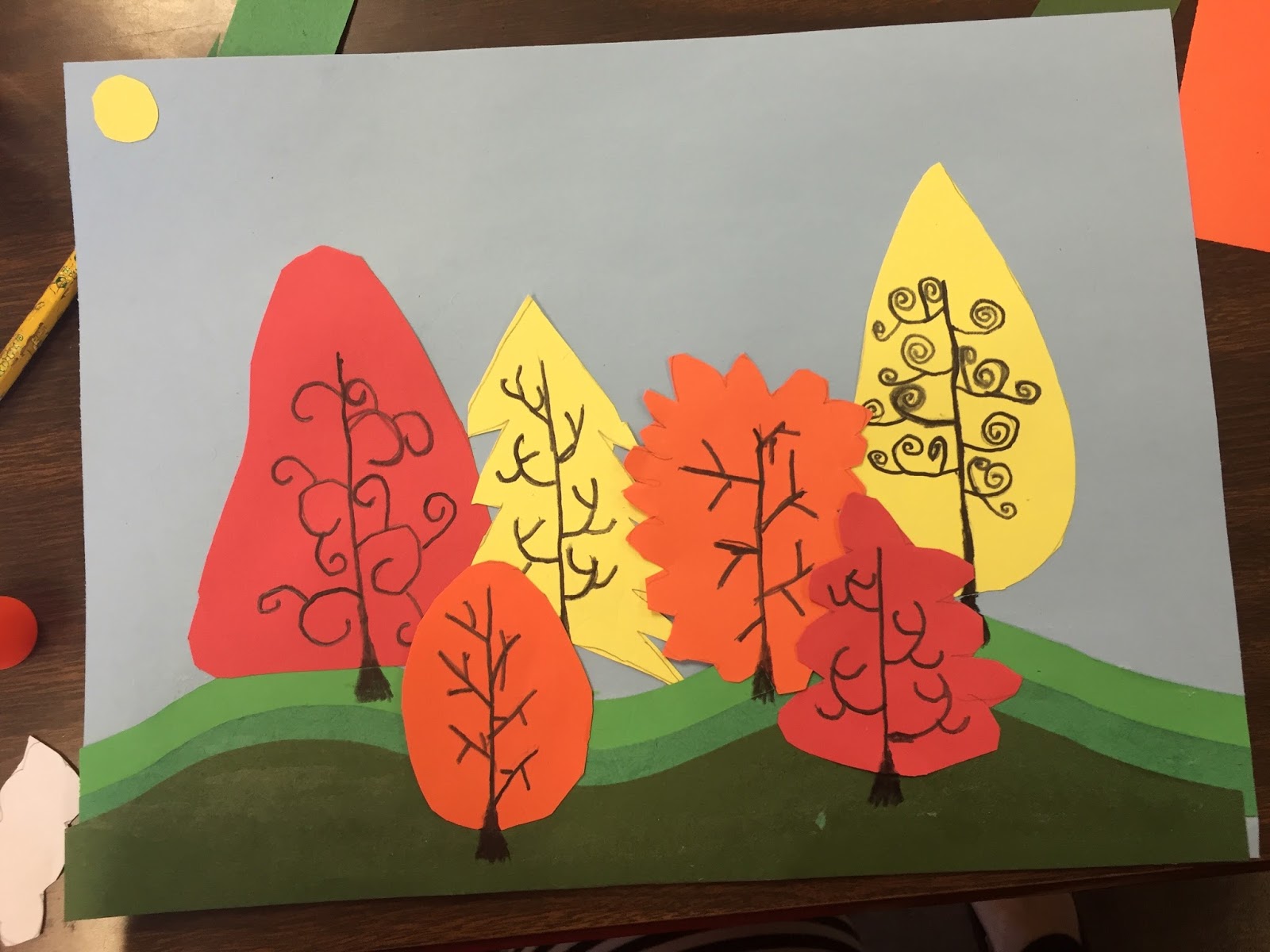 Elements of the Art Room: 3rd Grade Fall Forrests