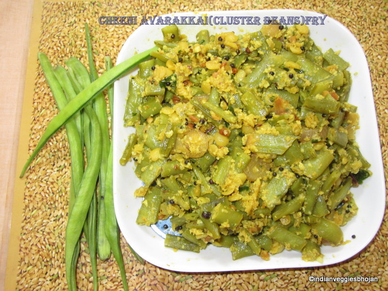 Cheeni Avarakka (Cluster Beans) Fry ~ Subha's Veg Recipes
