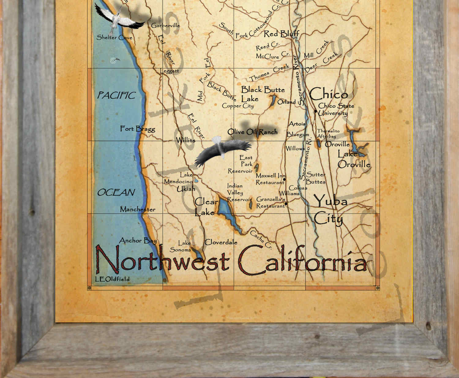 Old field Studio & Leo Lakes: Lake Oroville Map