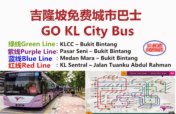 吉隆坡免费巴士 （GO KL City Bus）路线图和详情