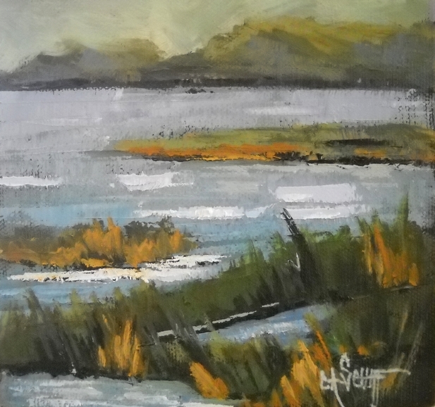 CAROL SCHIFF DAILY PAINTING STUDIO: Marsh Painting, Small Oil Painting ...