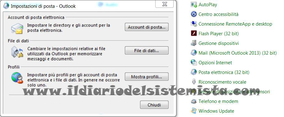 I Diario del Sistemista: Outlook 2013: Impossibile aprire gestione ...