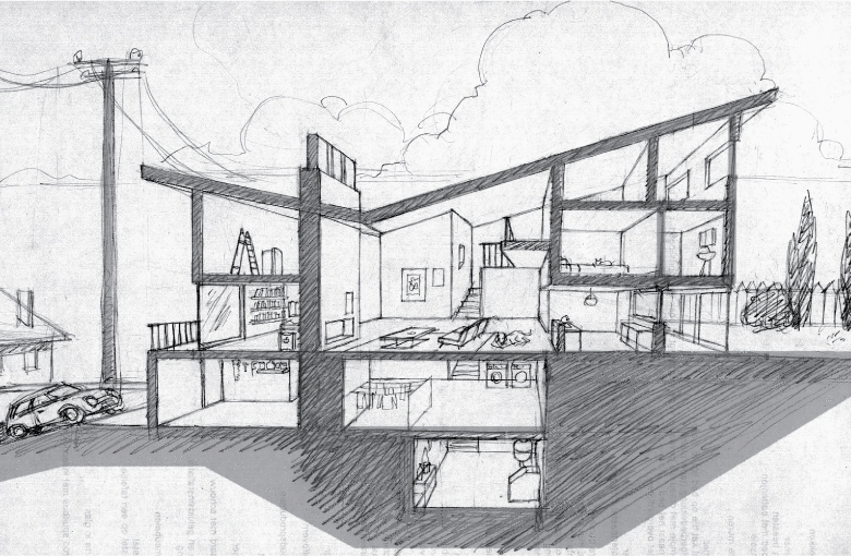 INFOGEOMETRÍA: CUTAWAY. ONE POINT PERSPECTIVE