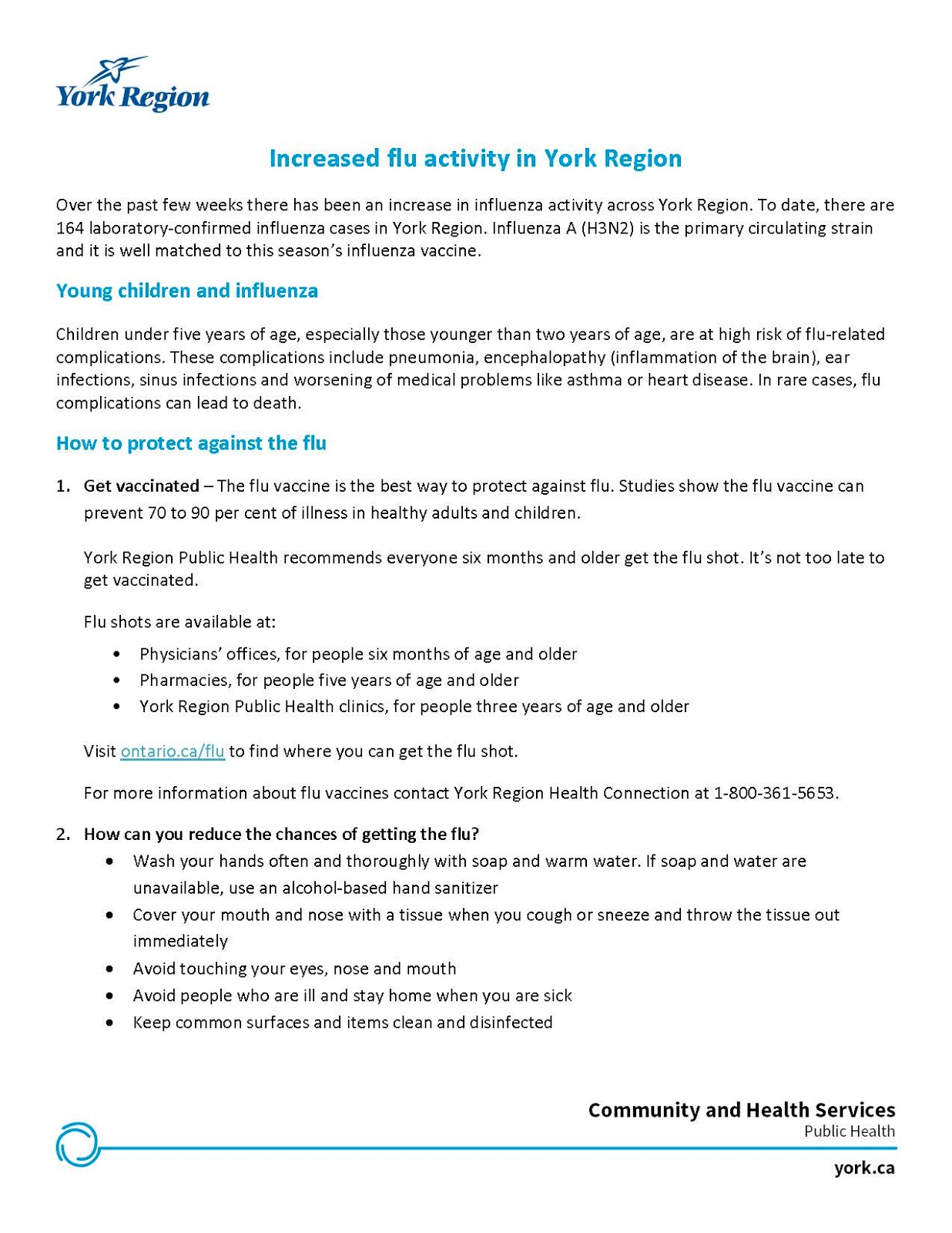 Johnny Lombardi P.S.: Notice from York Region Public Health