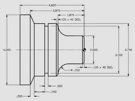 CNC Lathe - A sample program with turning, grooving and chamferring ...