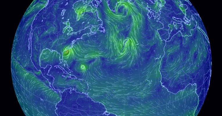 Maximizing Progress: earth ~ Global Map of Wind Weather Ocean