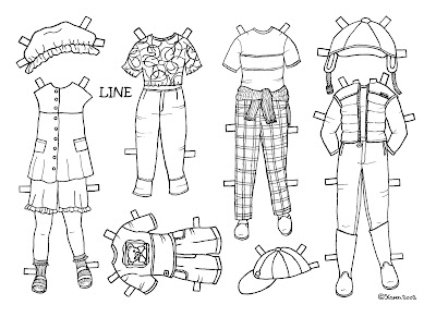 Karen`s Paper Dolls: Line 1-3 Paper Doll to Colour. Line 1-3 ...