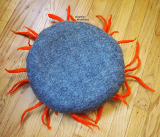 Wool love-functional fiber art: "Wiggly Dreads" Bowl- Part 2 of 2