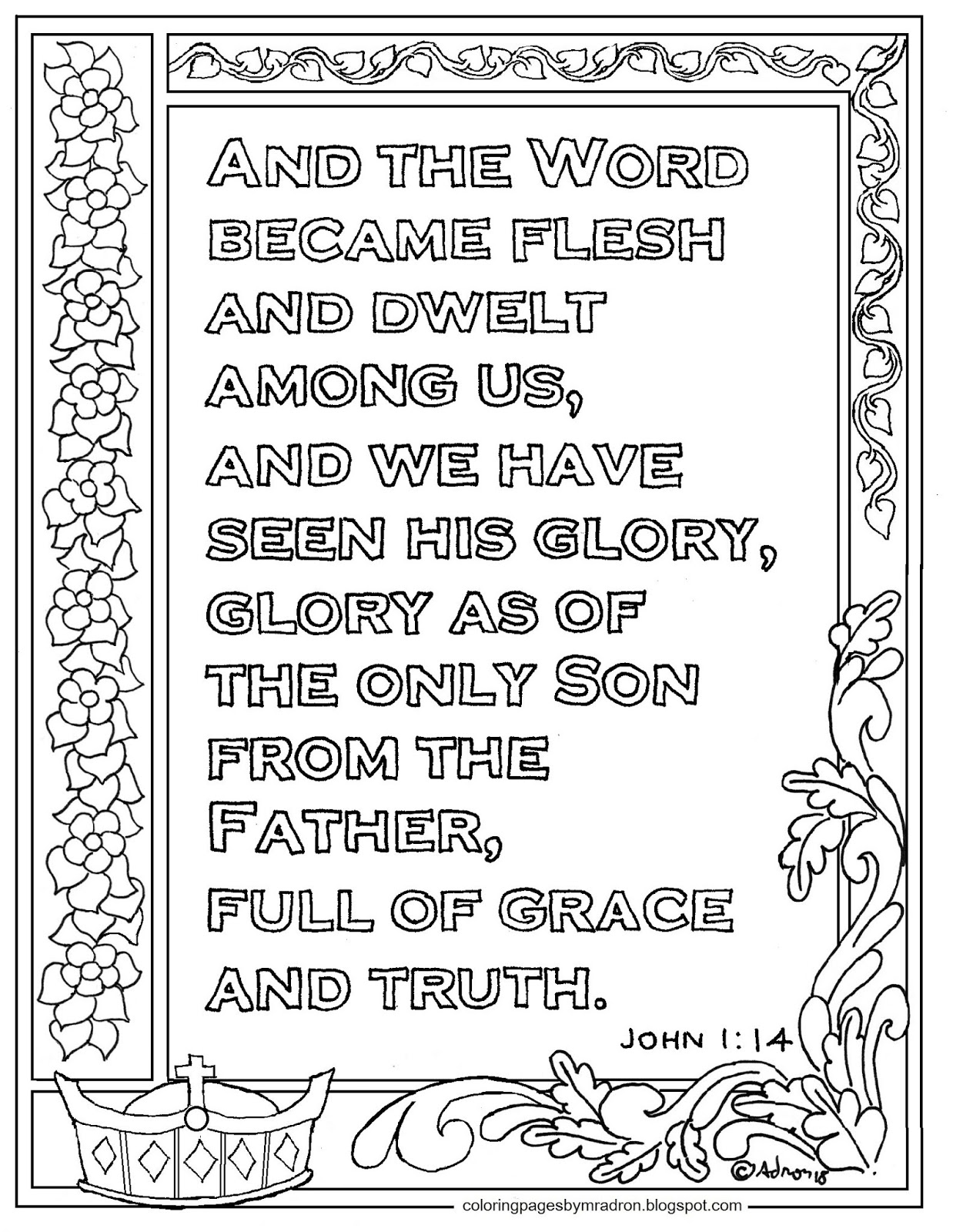 Coloring Pages for Kids by Mr. Adron: John 1:14 Print And Color Page ...