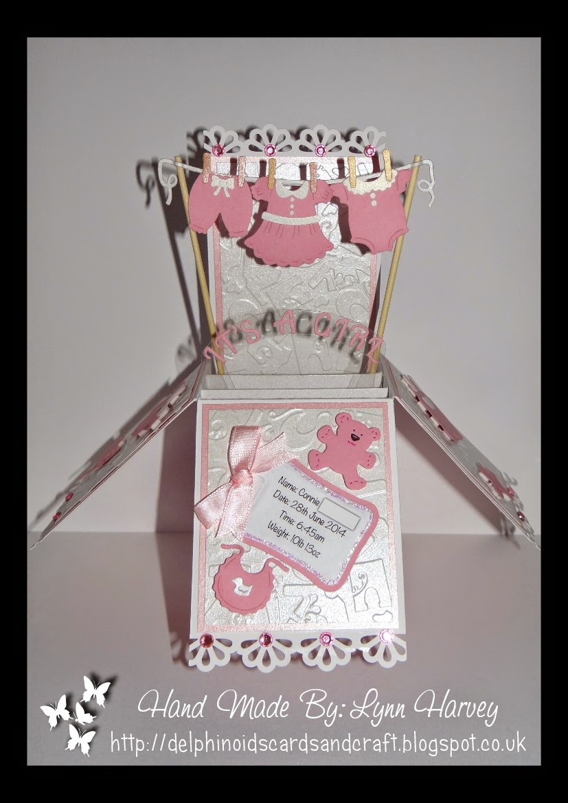 Delphinoid's Cards and Craft: New Baby Girl Pop Up Box Card