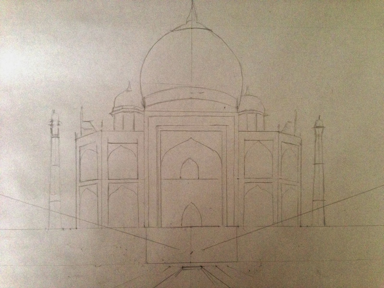 Taj Mahal - pencil drawing - Dreams of an Architect