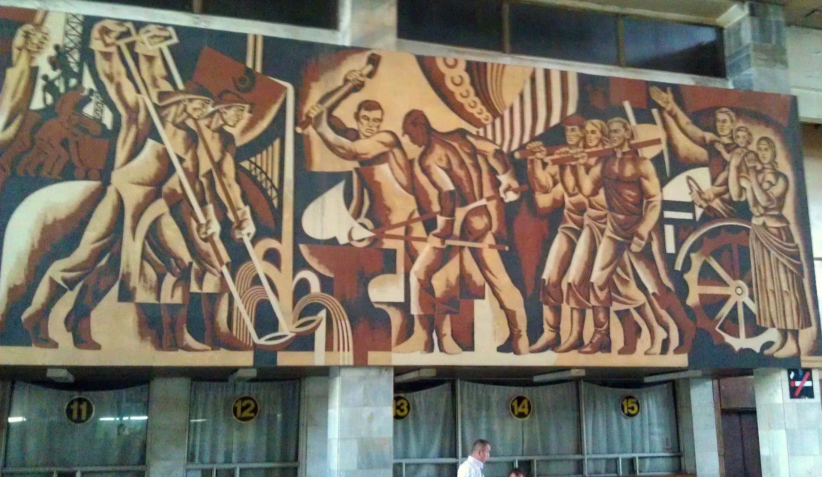 Chop Train Station Mural, Panel 2: Building Socialism in the 1930s : r ...