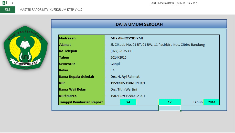 Aplikasi Raport MTs berbasis KTSP - Biologizone