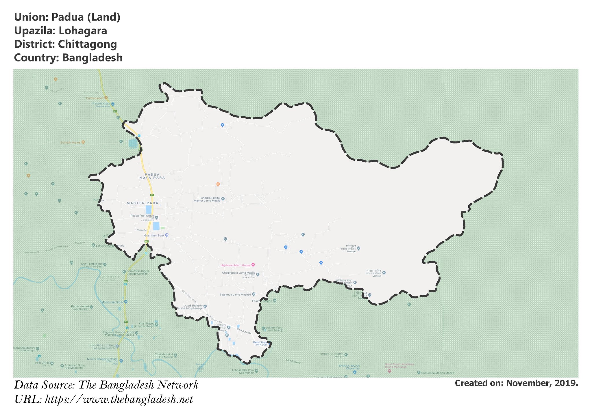 Padua Lohagara Chittagong Map Untitled