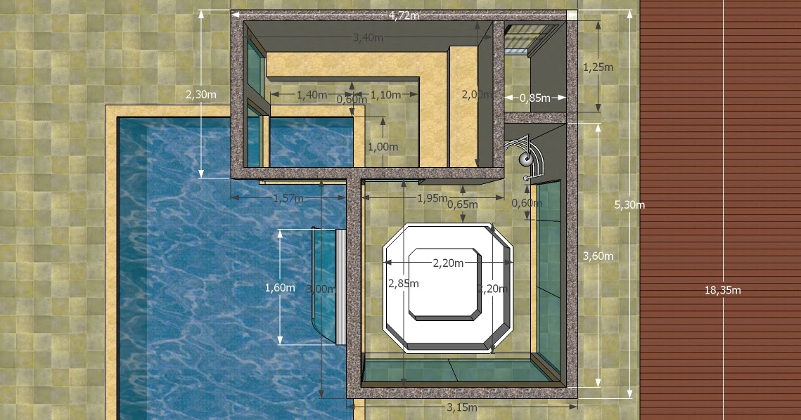 Projetos de Piscinas Raoni: Piscinas com sauna conjugada
