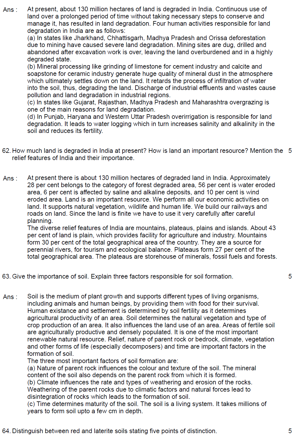 RESOURCES CH-1 GEOGRAPHY QUESTION ANSWER CLASS 10