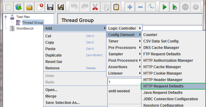 Jmeter Request Defaults Config Element 