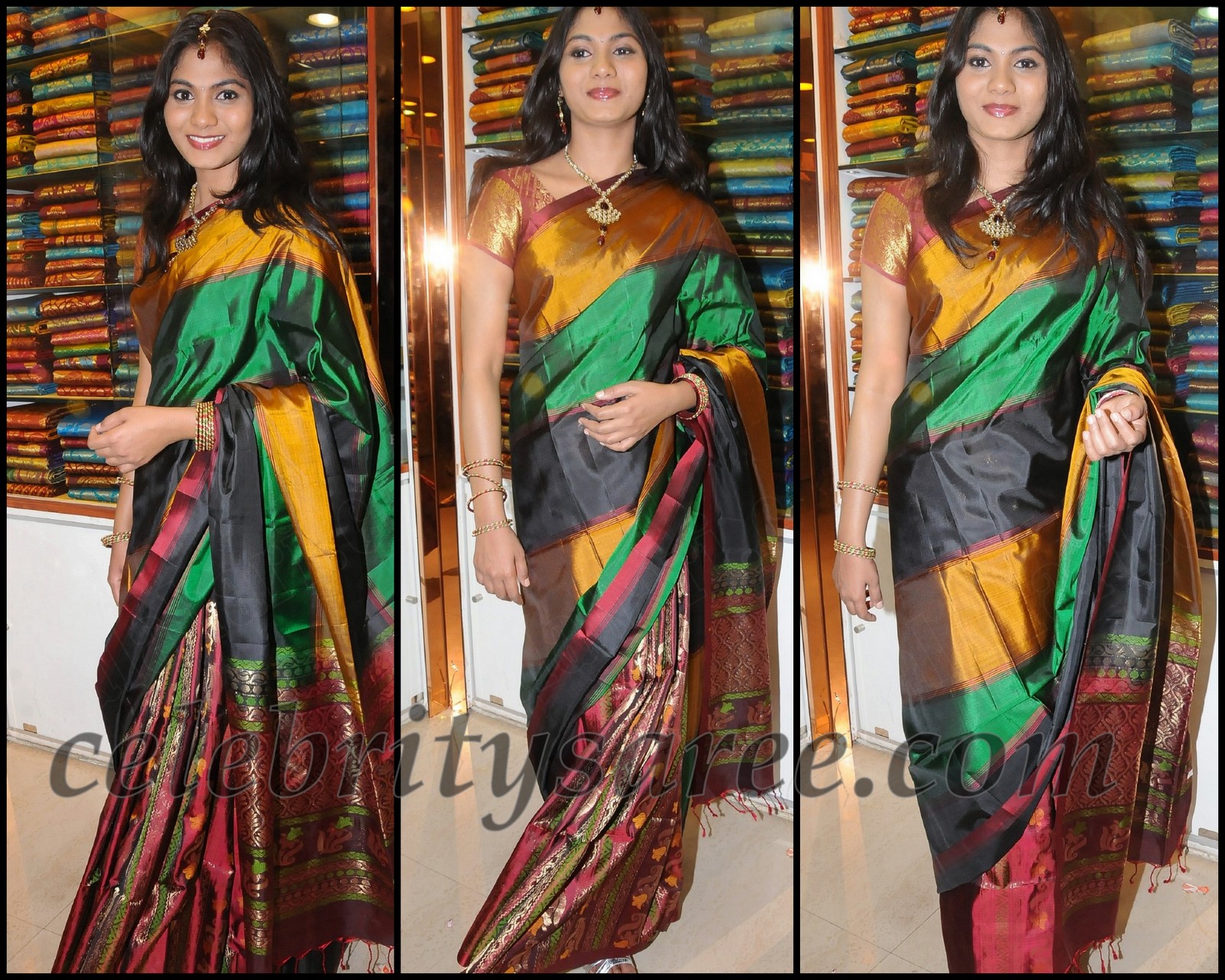 Sruti Reddy in Silk Traditional Sari - Saree Blouse Patterns