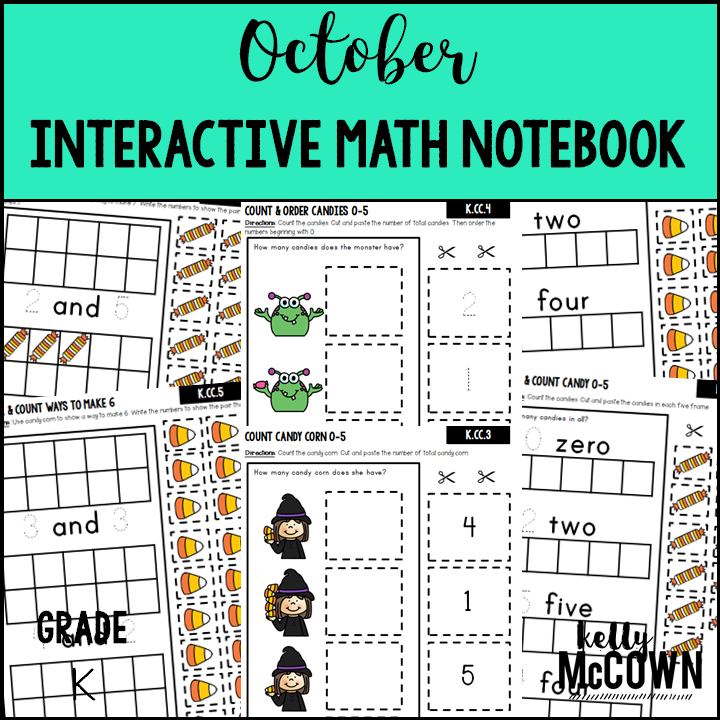 Kelly McCown: October Interactive Math Notebook Kindergarten