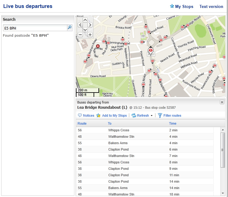 New Bus Countdown Online Tracker Live - London Reconnections
