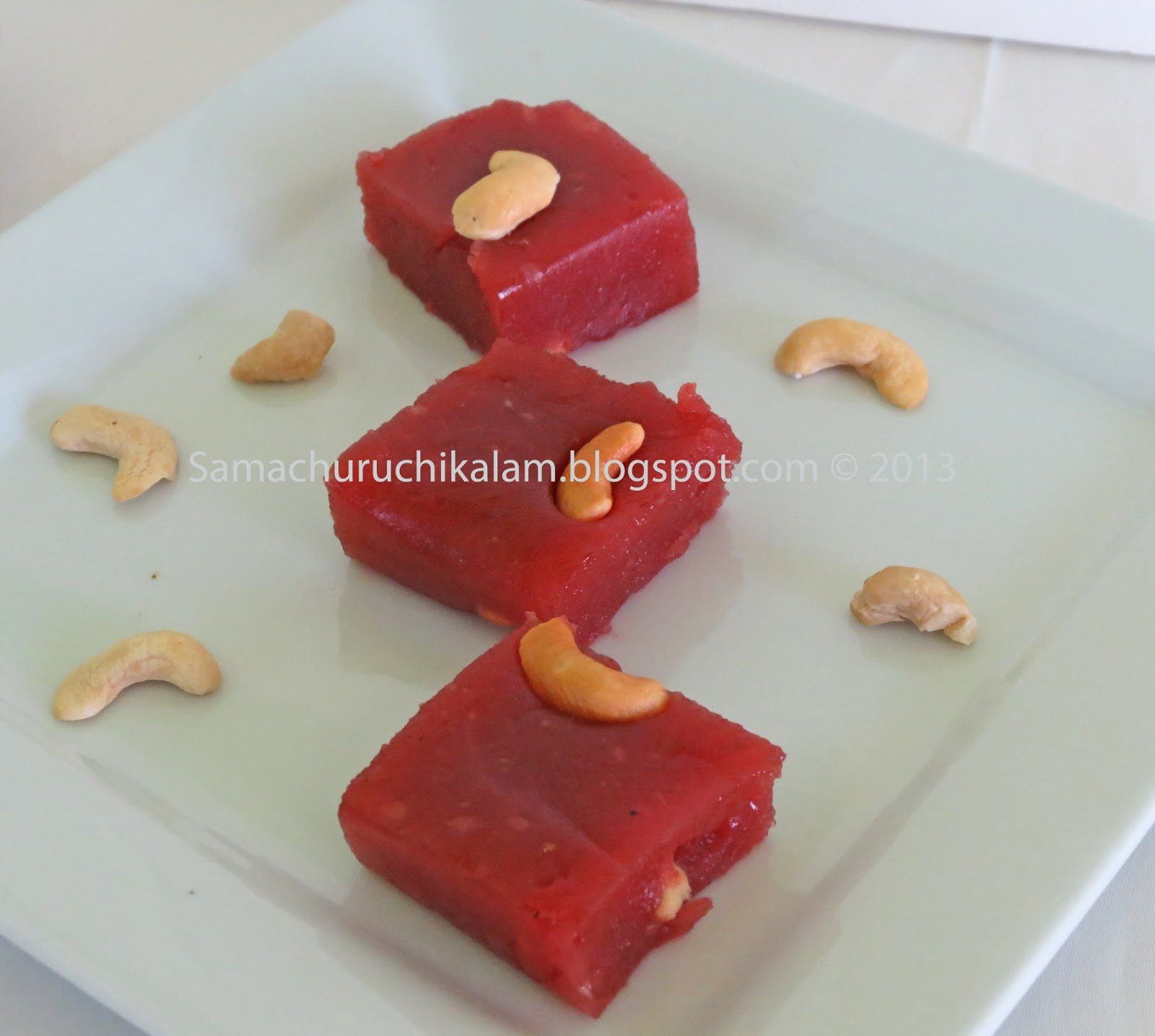 Recipes from Manju's kitchen: Godhumai Halwa/ Wheat Flour Halwa