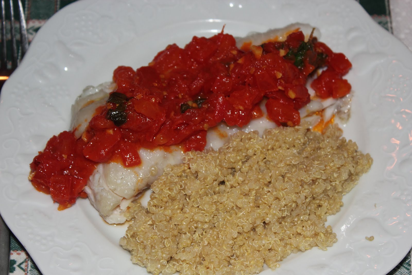 Charlotte & Spice: Cod in a Spicy Tomato Saffron sauce
