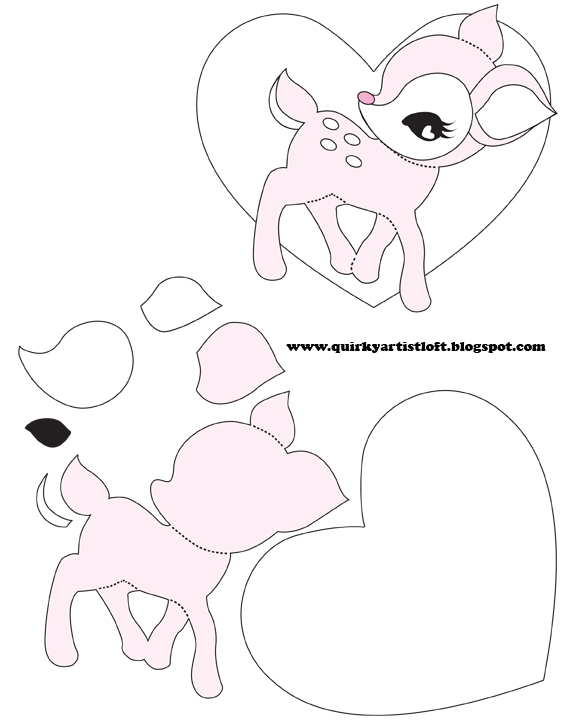 Quirky Artist Loft: Free Pattern: Felt Deer Patch