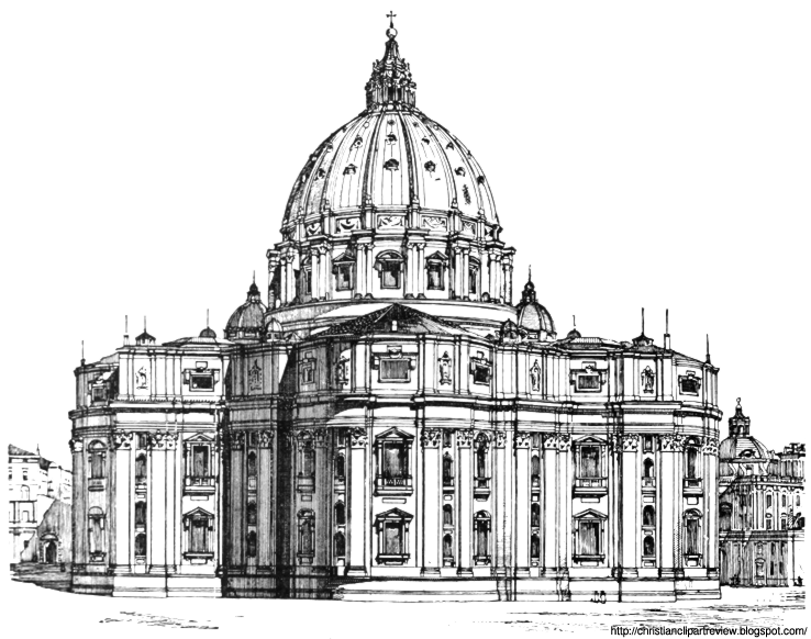 A drawing of St. Peter's in Rome | Christian Clip Art Review