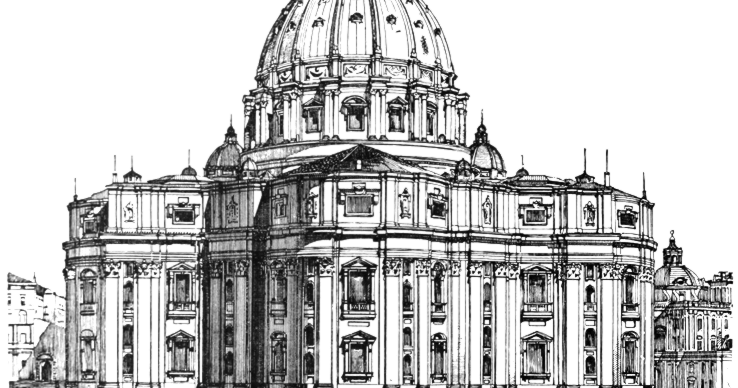 A drawing of St. Peter's in Rome | Christian Clip Art Review