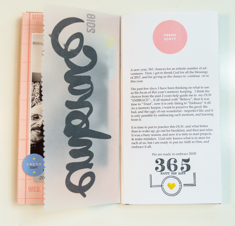 Living an Inspired Life: My Personal Journal 2018 - Week 1