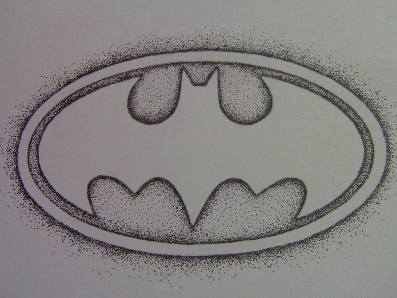 My Art: Stippling Art Superman and Batman Symbols