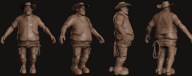 Andre Castel: Personal Project - Cowboy WIP 1
