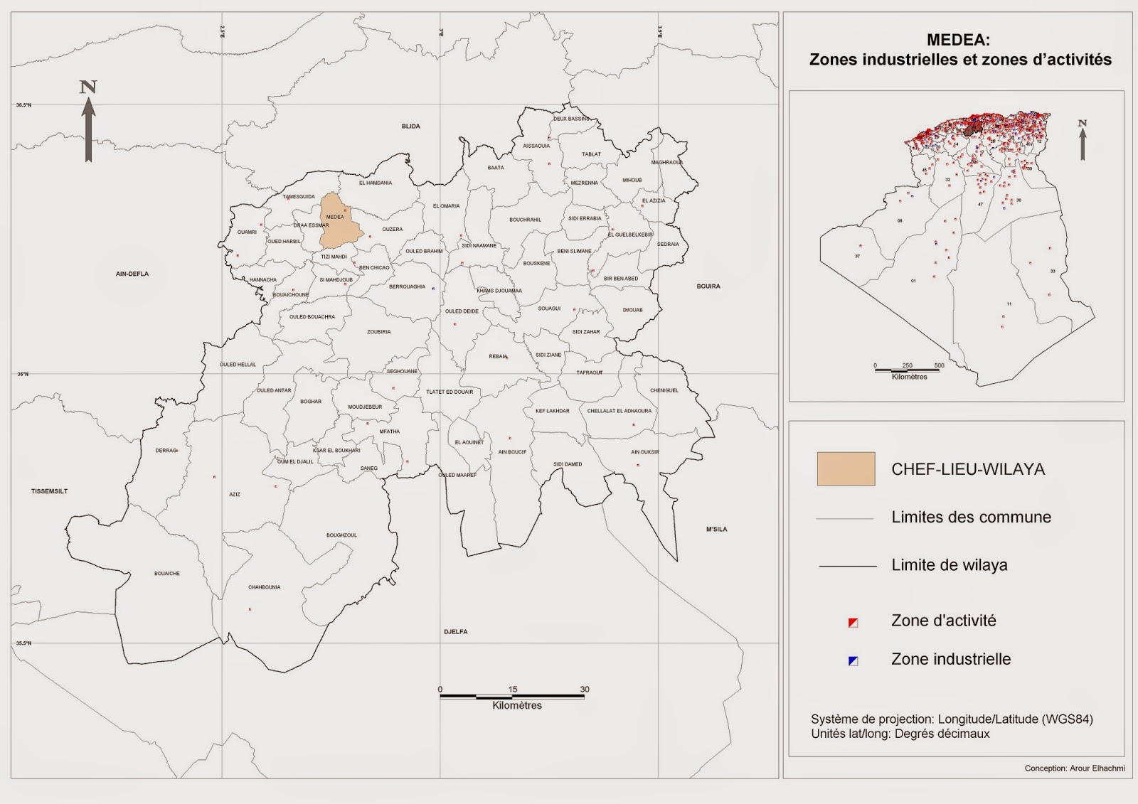 Découpage administratif de l'Algérie & Monographie: MEDEA: Zones ...