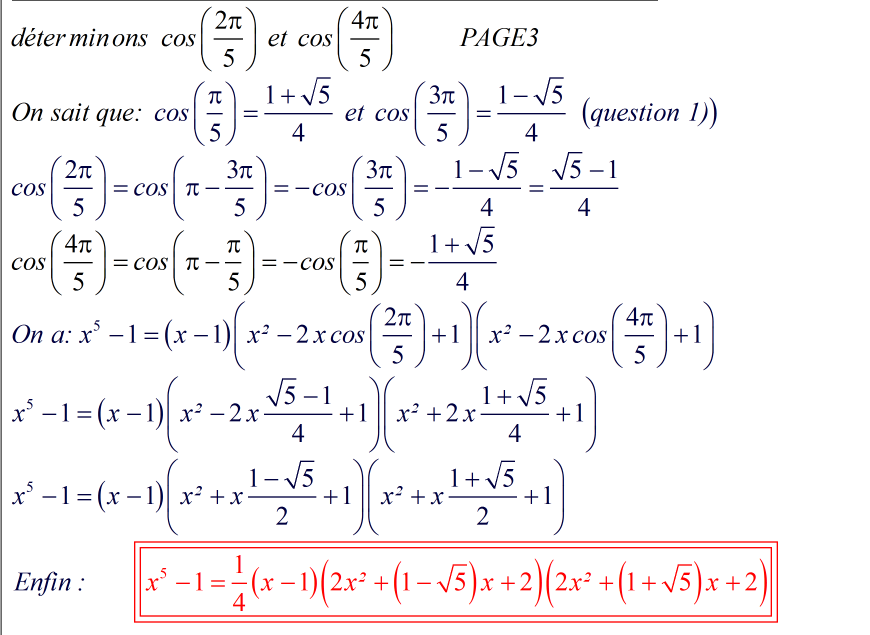 Factorisation d'un polynôme en utilisant le corps des complexes